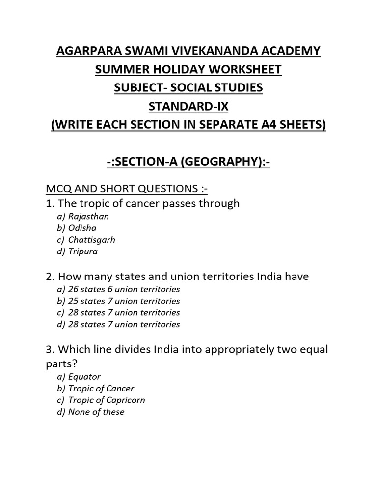 Class-Ix SST Summer Holiday Homework | PDF | Democracy | Political Ideologies