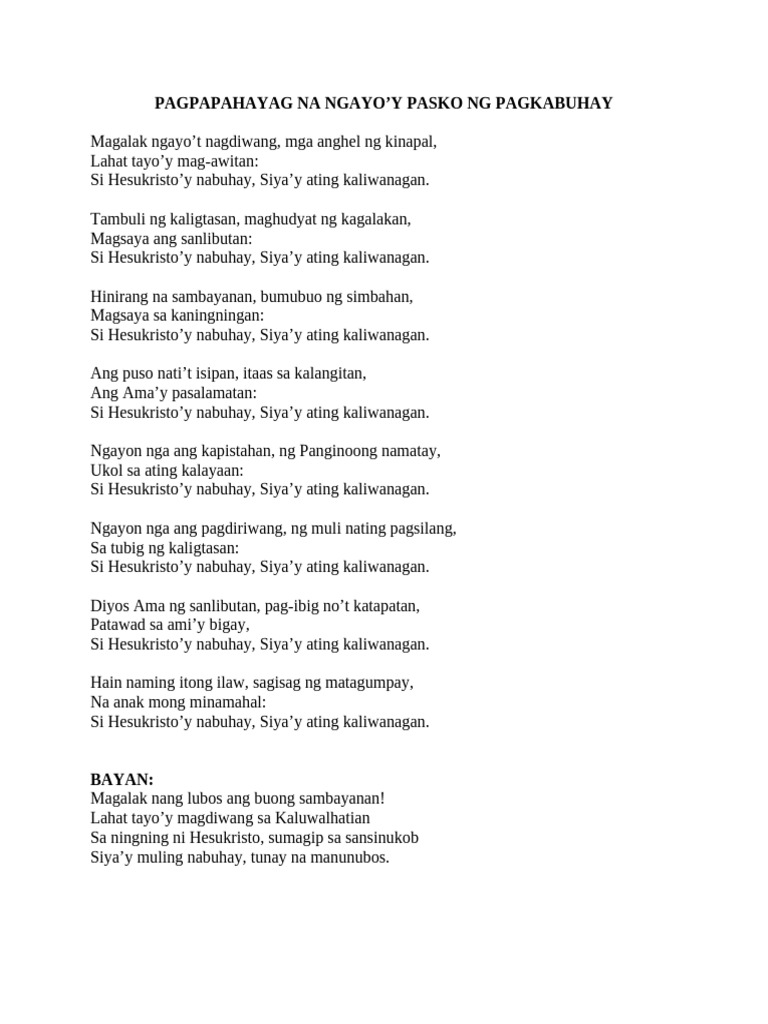 Tagalog Exultet Magalak Nang Lubos 2 | PDF