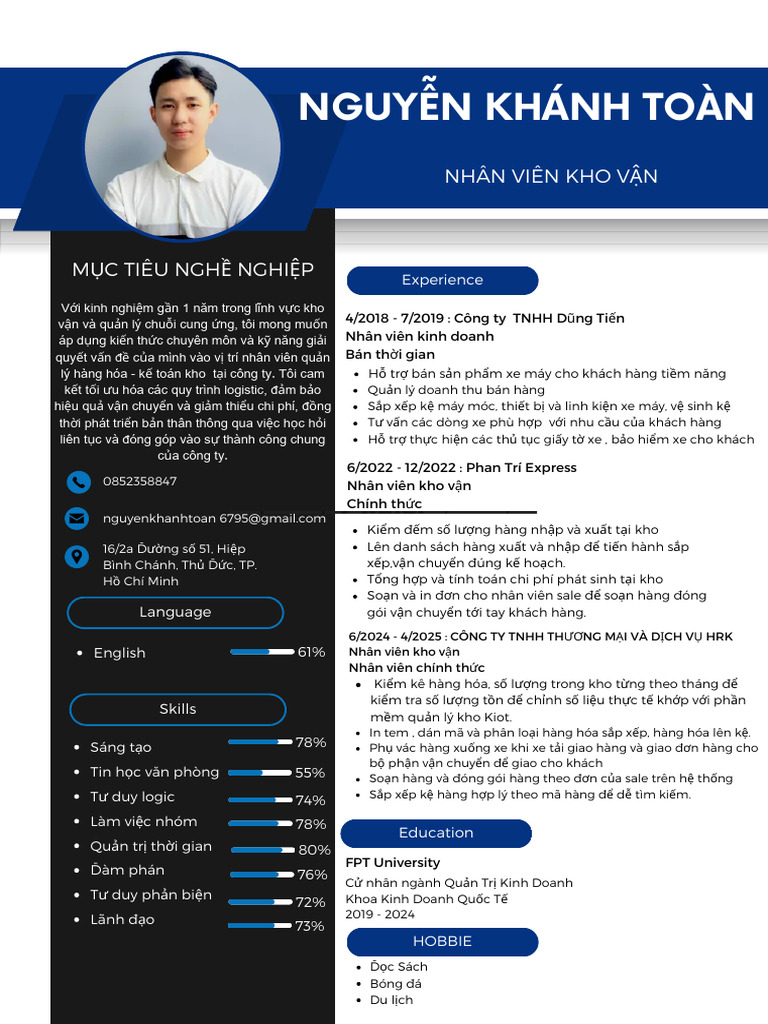 Blue Light Blue Color Blocks Flight Attendant CV | PDF