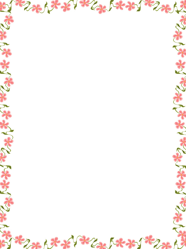 Colorful Minimalist Floral Page Border | PDF