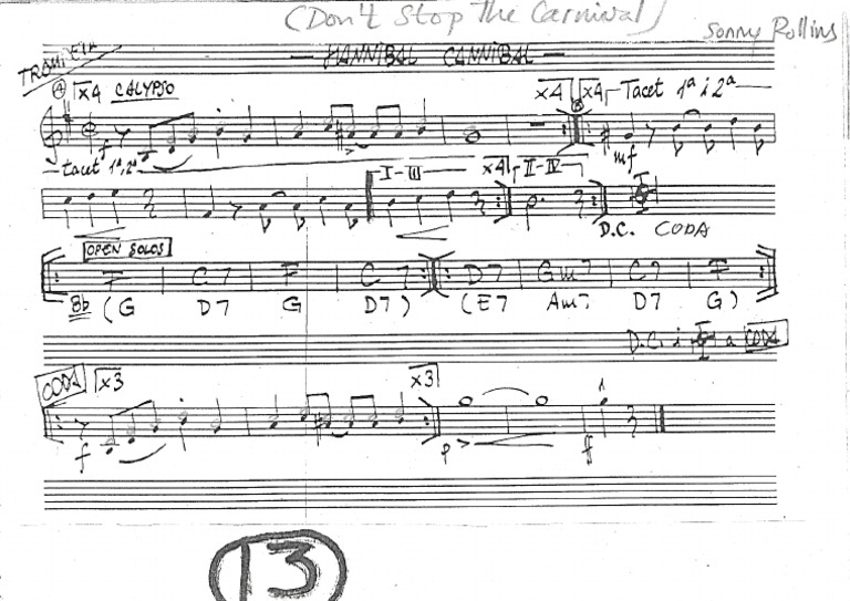 Sonny Rollings - Don't Stop The Carnival - Tp2 | PDF
