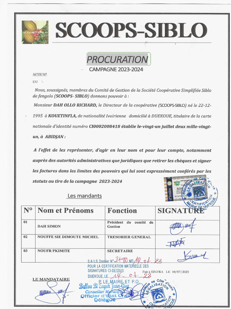 Procuration 2023 2024 | PDF