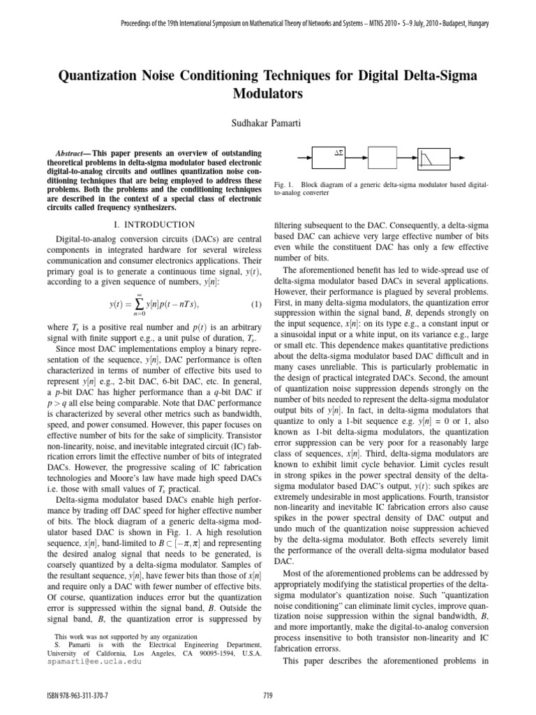 delta-sigma modulator | PDF | Digital To Analog Converter | Electronics