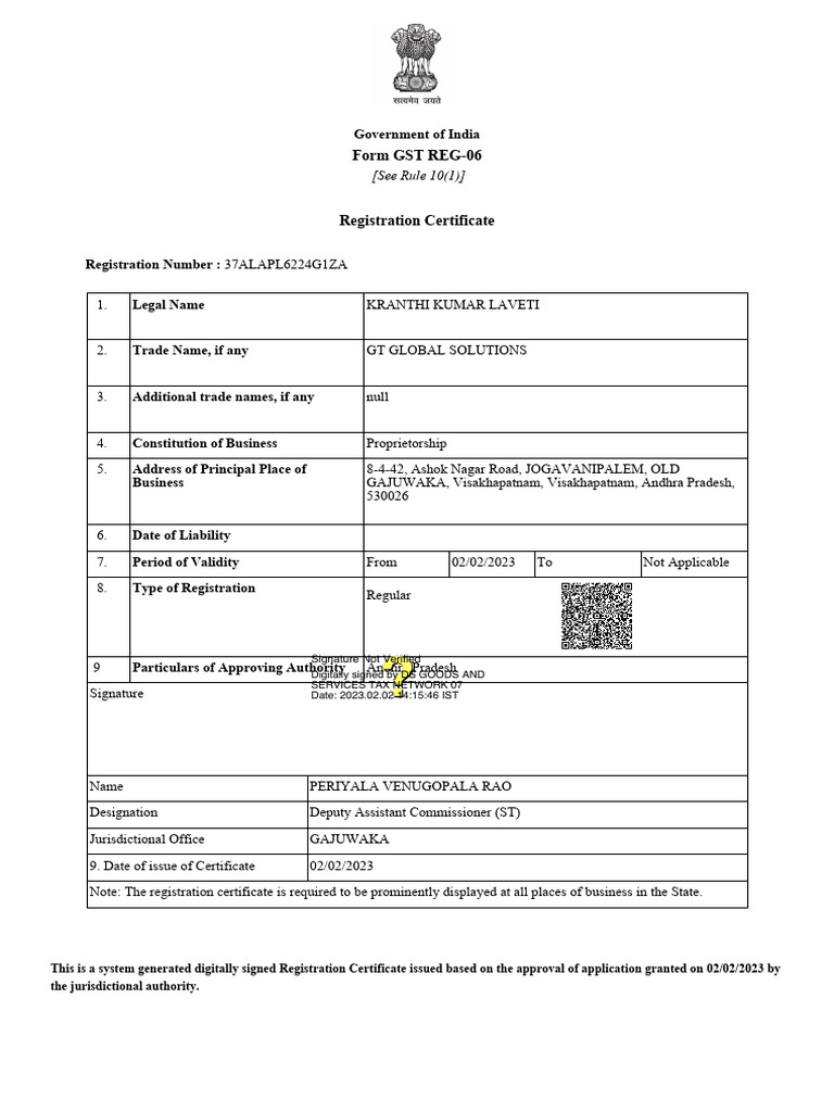 Gst Document | PDF | Sole Proprietorship | Private Law