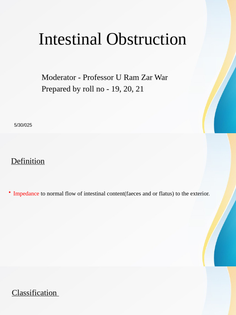 Intestinal Obstruction F | PDF | Large Intestine | Gastrointestinal Tract