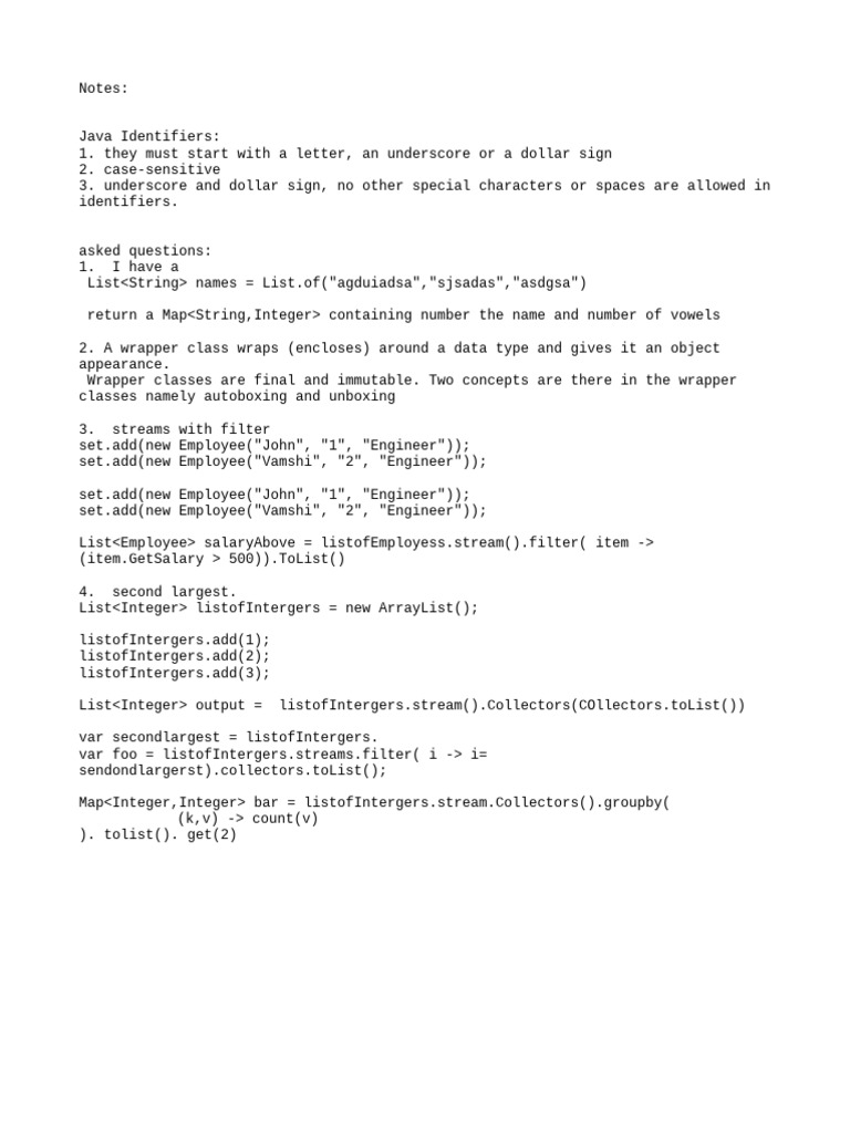 Interview Notes | PDF