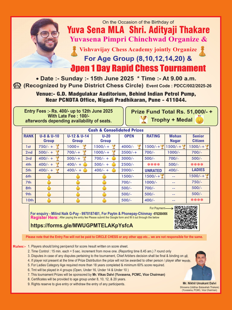 MLA Aditya Thakre TMT 2025 - 2 | PDF | Chess