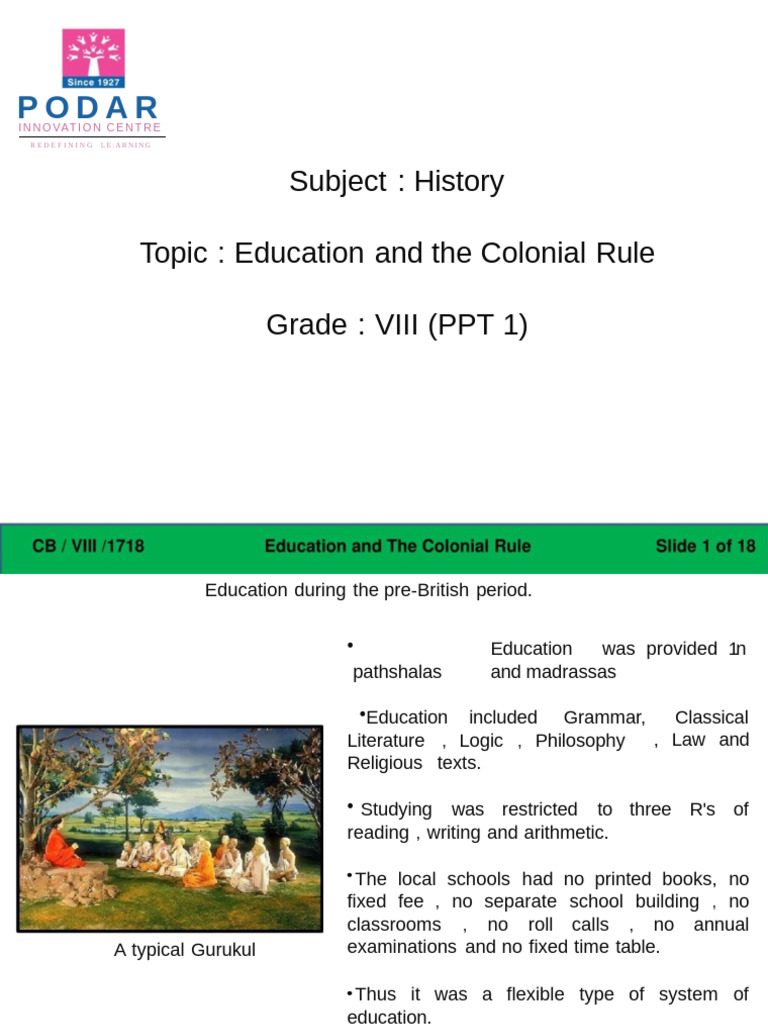 Education Under Colonial Rule in India | PDF