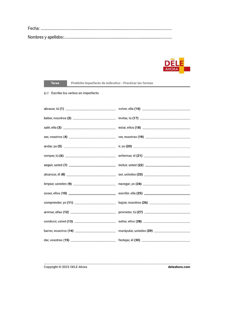 Exercice Imparfait de l' Indicatif | PDF