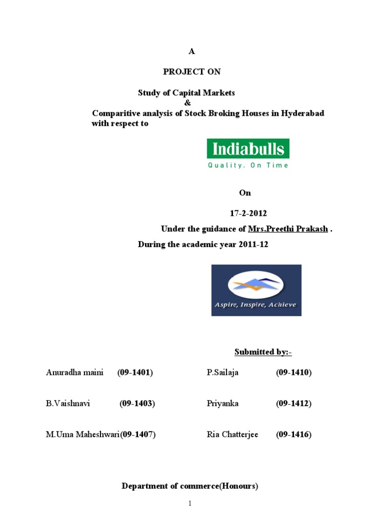 Capital Market Project | PDF | Clearing (Finance) | Stocks