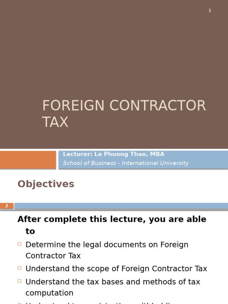 FCT - Foreign Contractor Tax 2025, Tax Material | PDF | Value Added Tax ...