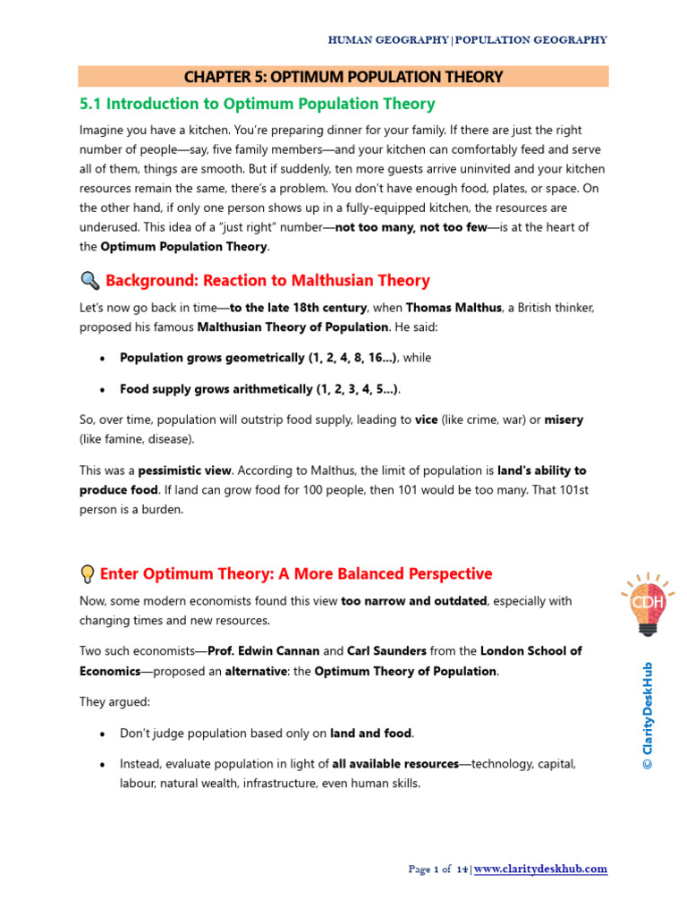 Optimum Population Theory | PDF | Economics | Labour Economics