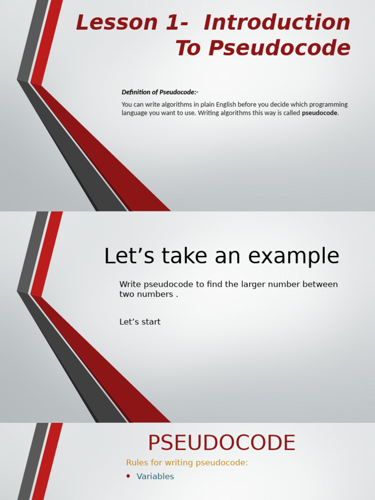 Introduction To Pseudocode | PDF | Multiplication | Boolean Data Type