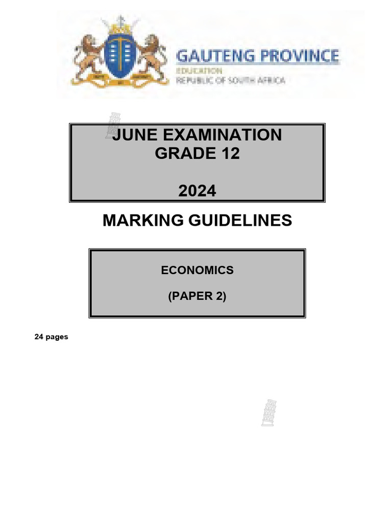Grade 12 Economics Exam Marking Guide | PDF | Monopoly | Subsidy