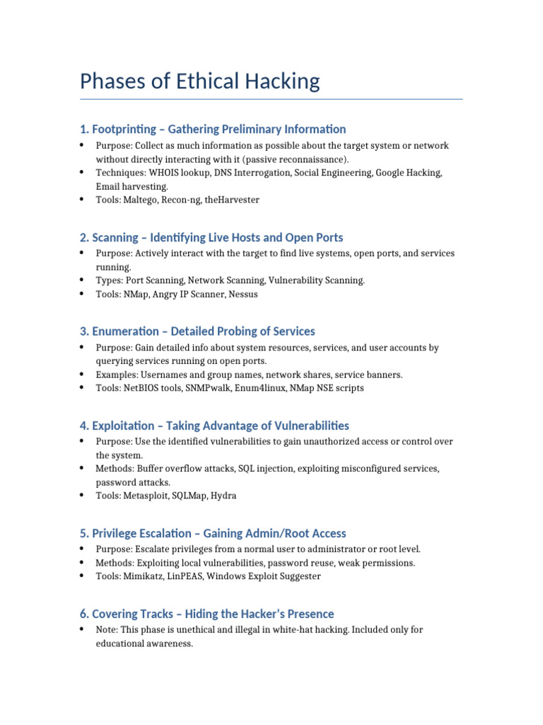 Phases of Ethical Hacking | PDF