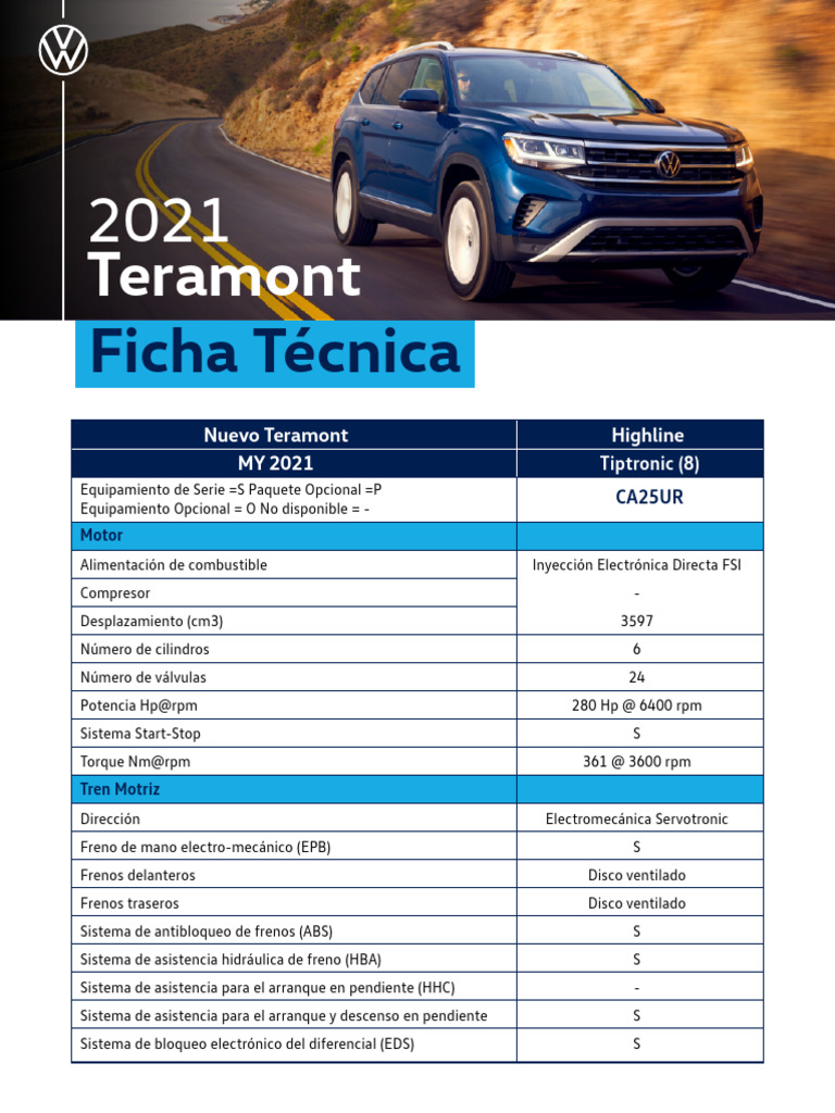 Ficha Tecnica-Teramont | PDF | Airbag | Sistema de freno antibloqueo