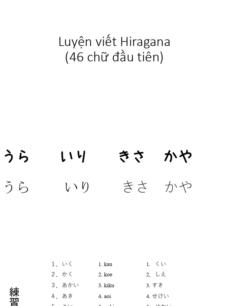 Luyện viết Hira | PDF