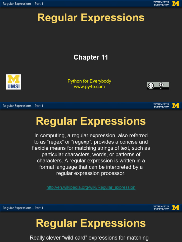 11.1 - Regular Expressions | PDF | Regular Expression | Software Development