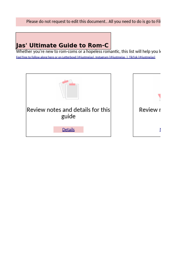 @JustMeJas' Ultimate Guide To Rom-Coms | PDF | Hulu | Hbos