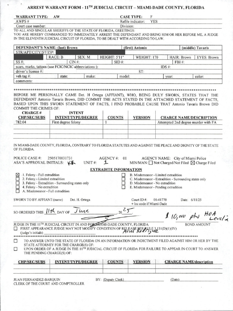 Antonio Tavaris Brown Warrant Redacted | PDF