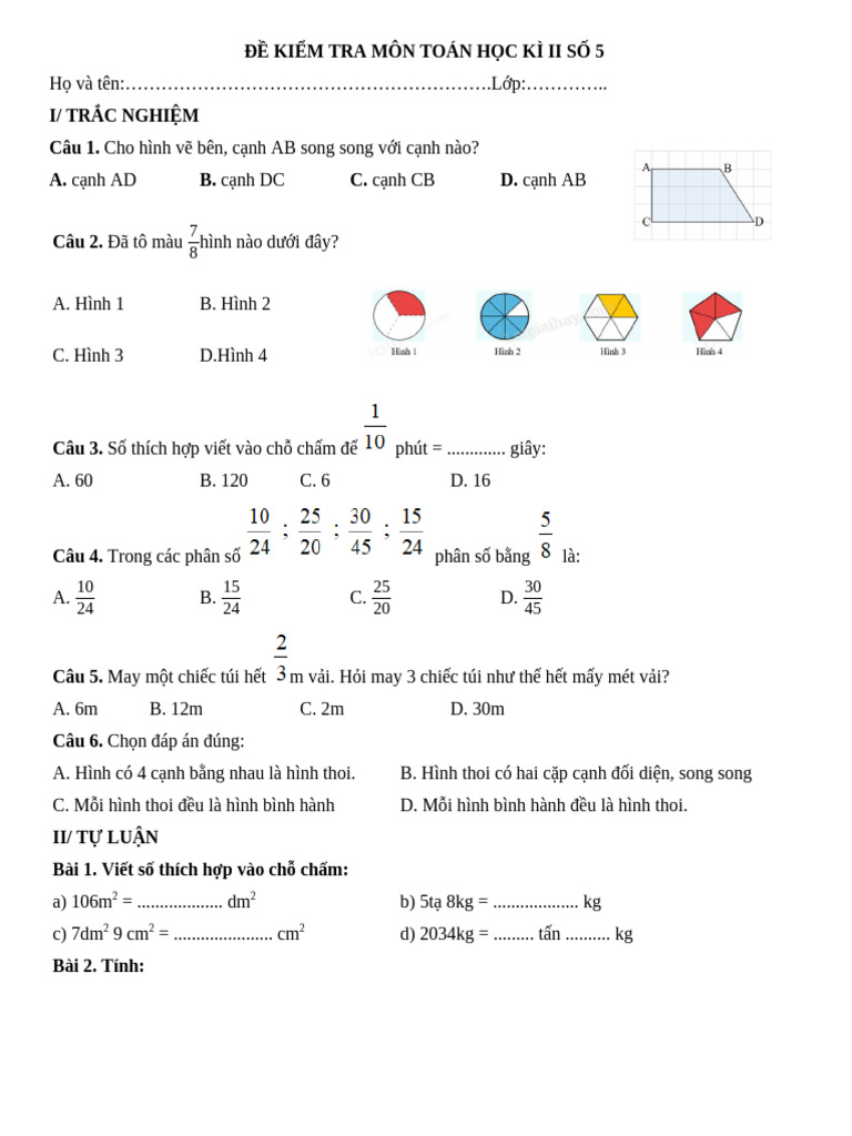 ĐỀ 5 HK2 | PDF