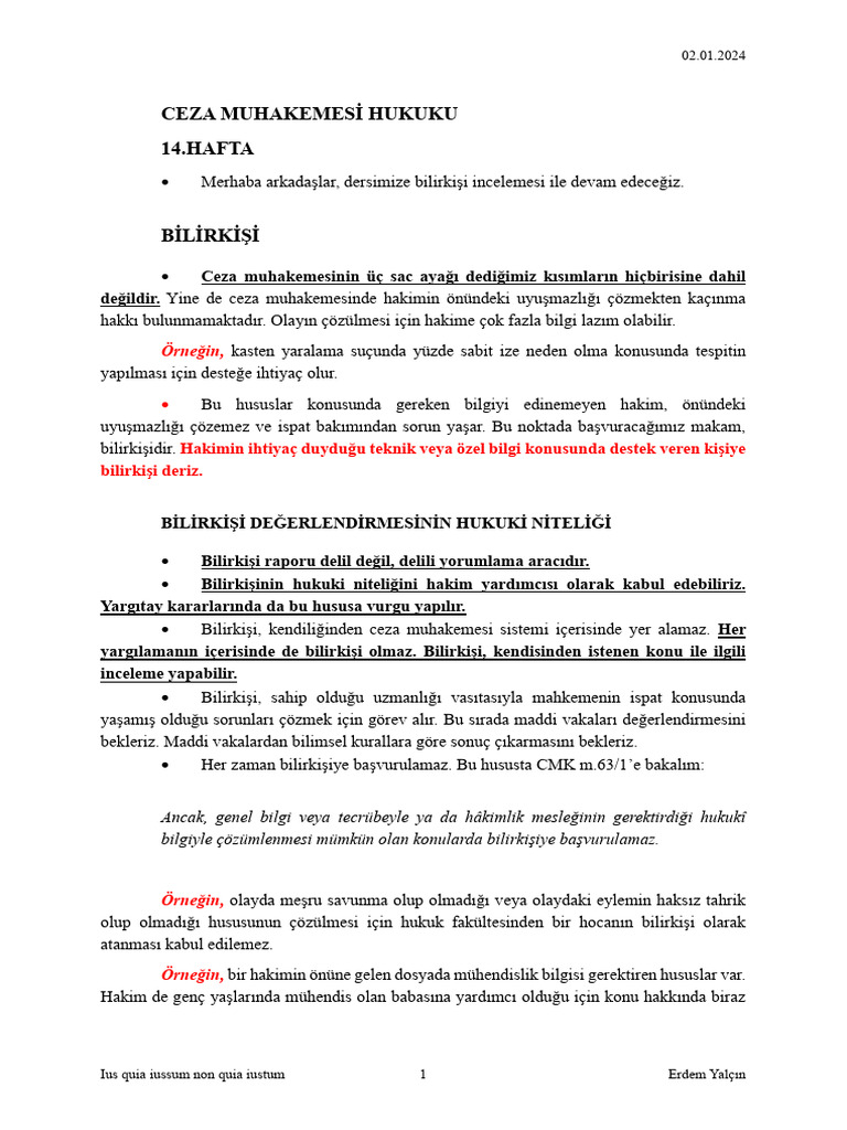 Ceza Muhakemesi 14.hafta PDF | PDF