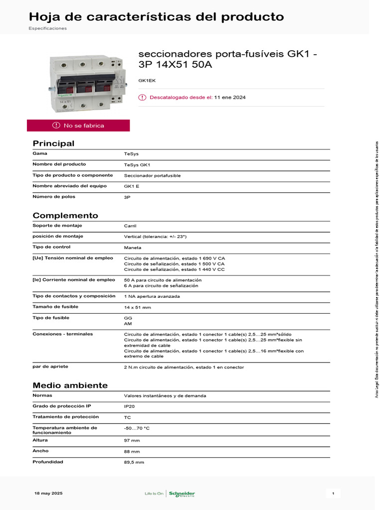 Schneider Electric TeSys DF LS1 GK1 GK1EK | PDF | Conector eléctrico ...