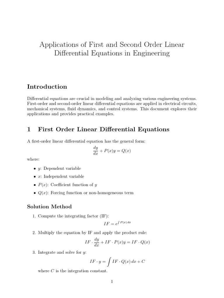 Des Applications Note Tex | PDF | Differential Equations | Electricity