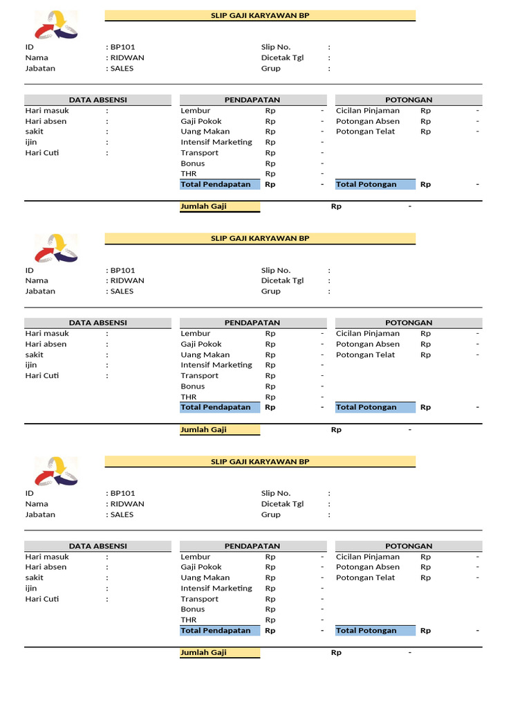 Contoh Slip Gaji | PDF