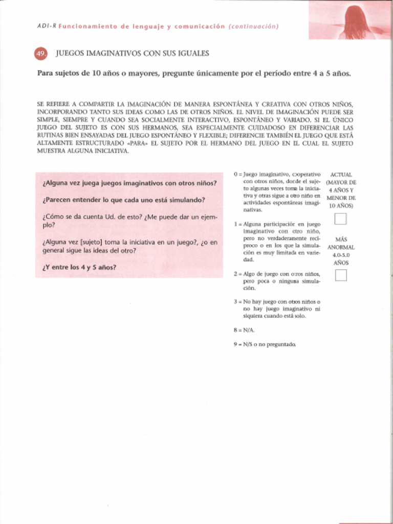 ADI-R Protocolo de Entrevista Original - Organized | PDF