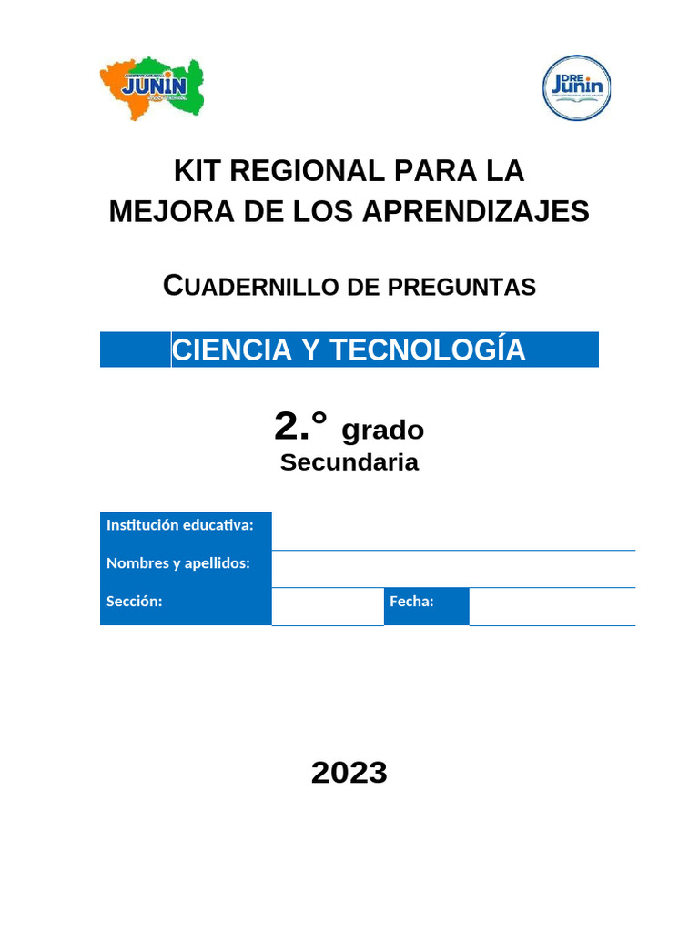 Cartilla de Preguntas-Ciencia y Tecnología-SEGUNDO-2023 | PDF ...