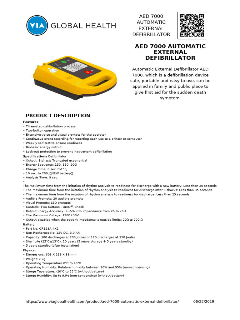 Automated External Defibrillator Aed | PDF | Cardiology ...