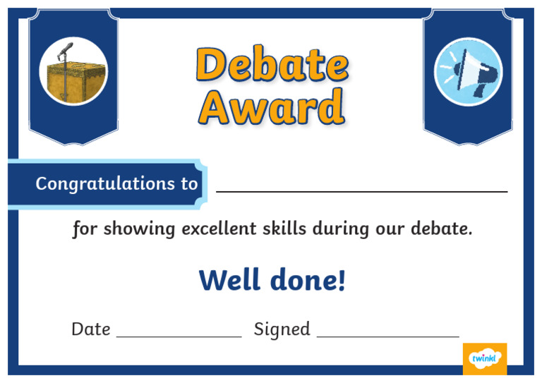 T TP 1699620490 Debate Award Certificate Ver 1 | PDF