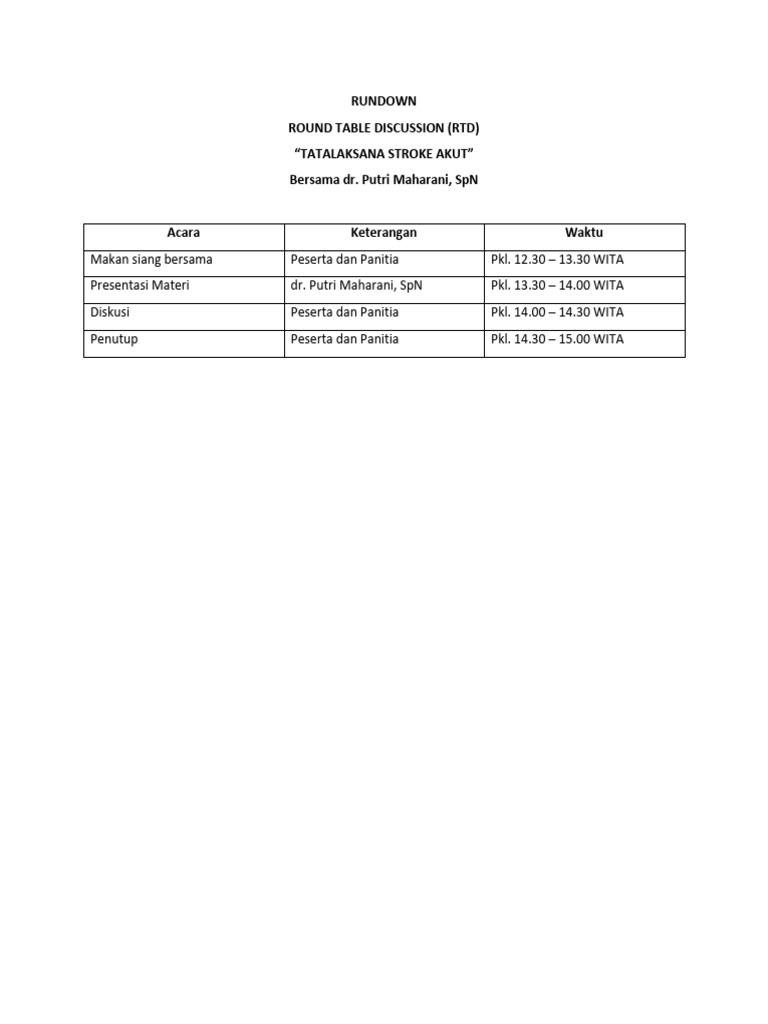 Rundown RTD Stroke | PDF