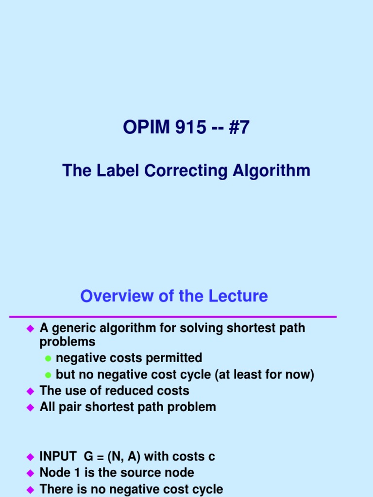 07 Label Correcting Algorithm Rev 1 Pdf Theoretical Computer Science Mathematical Analysis