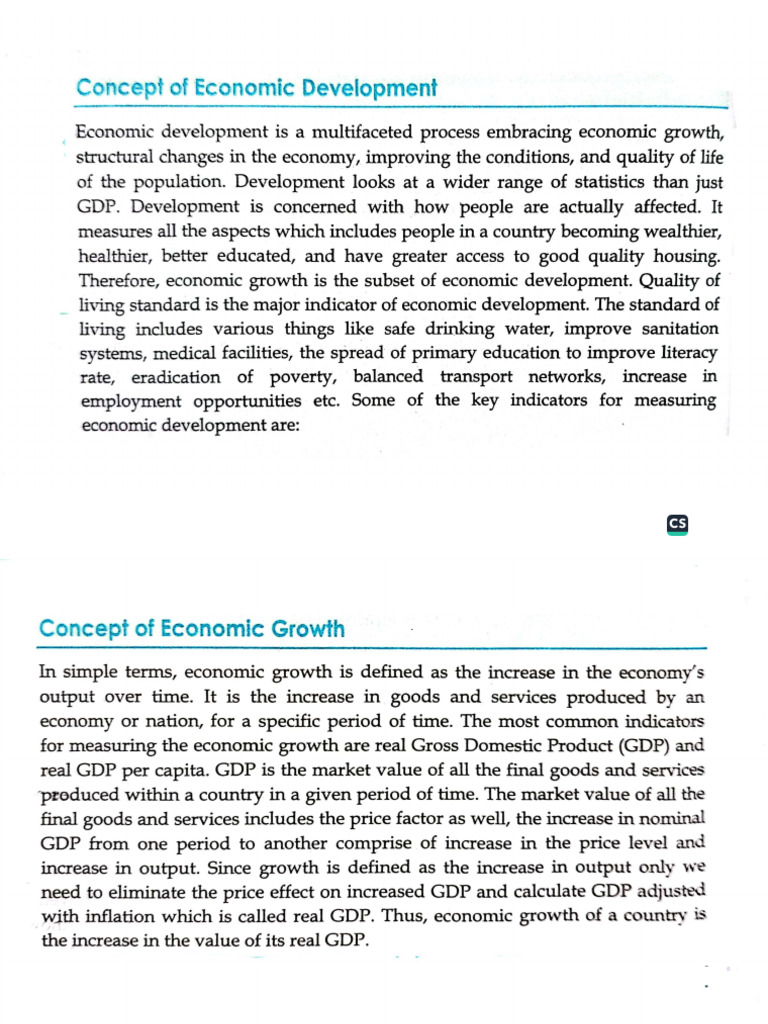 Unit4Concept of Economic Development & Growth | PDF