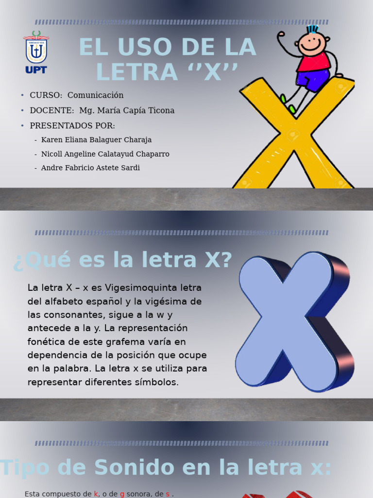 Uso y características de la letra X | PDF | Lingüística | Voz humana