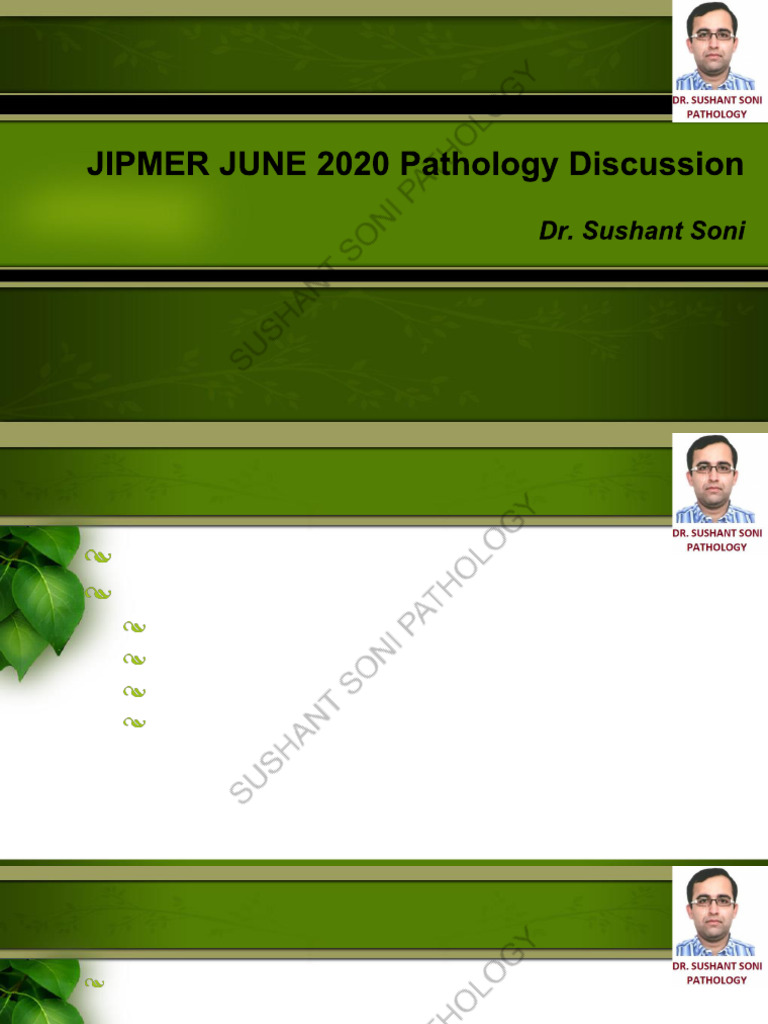 JIPMER JUNE 2020 Pathology Discussion: Dr. Sushant Soni | PDF ...