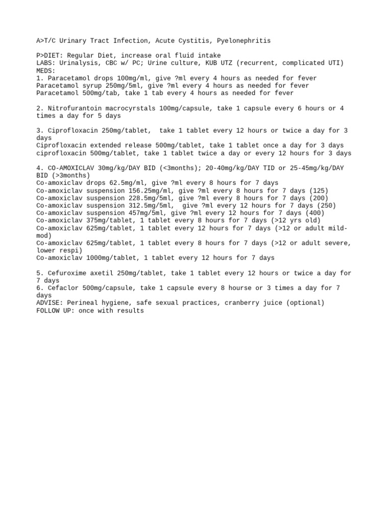 Urinary Tract Infection, Acute Cystitis, Pyelonephritis | PDF