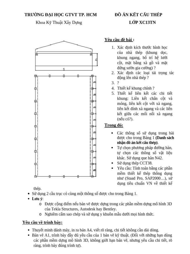 Đề Đồ Án KCT (Yêu Cầu) - 1 | PDF