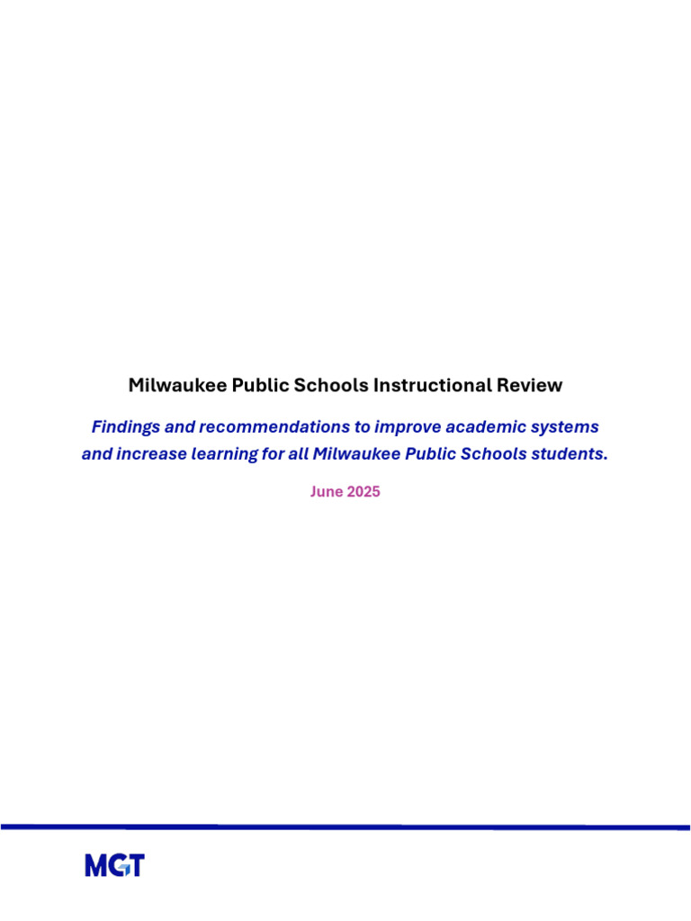 Milwaukee Public Schools Instructional Review | PDF | Teachers | Leadership