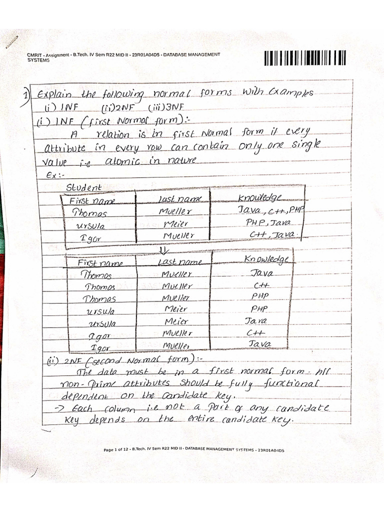 DBMS Assignment Mid2 | PDF