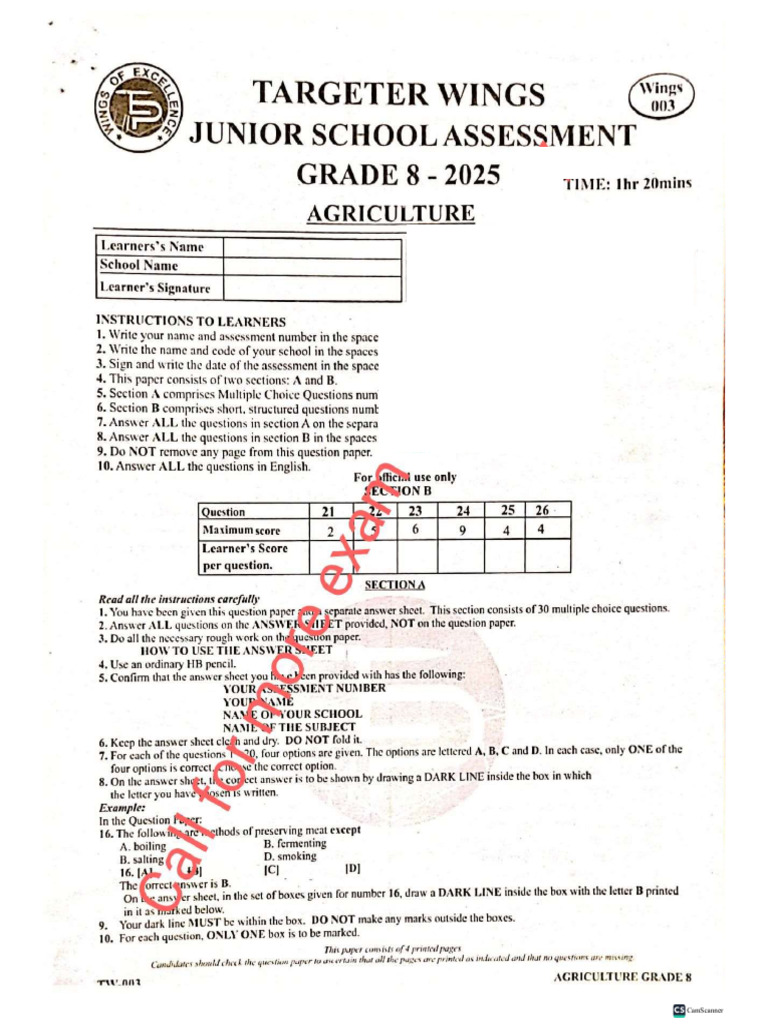 G8 TW003 Agric | PDF