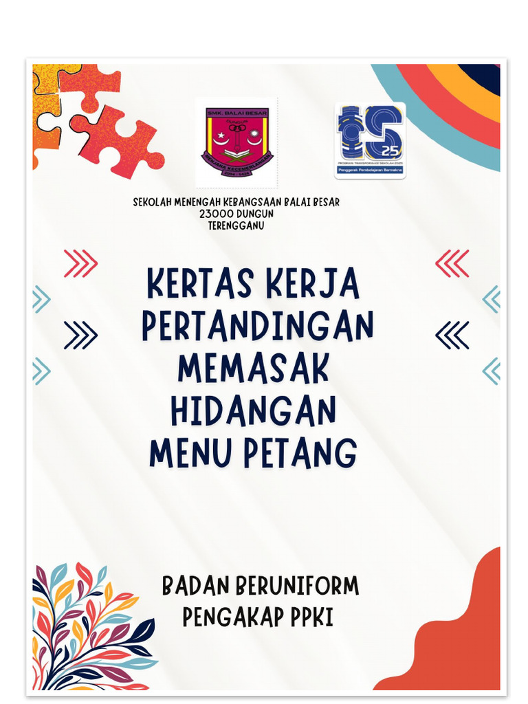 Kertas Cadangan Pertandingan Memasak Hidangan Menu Petang | PDF