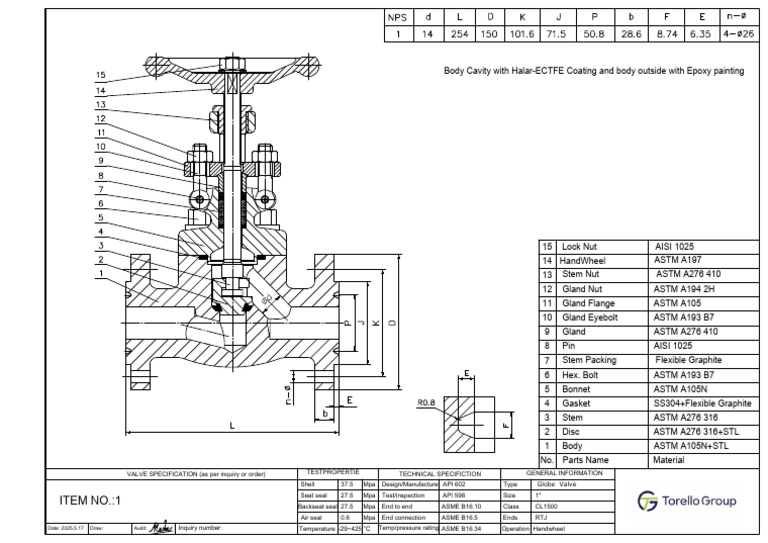 Globe Valve - NPS 1 - Origem | PDF | Valve | Gas Technologies