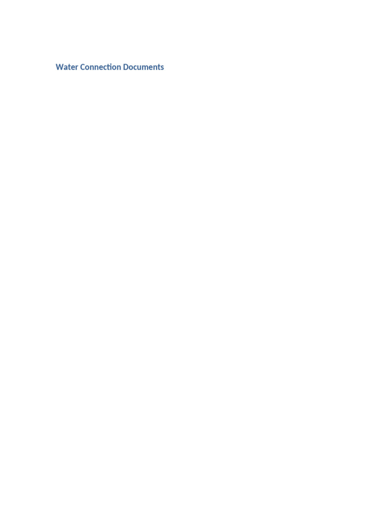 Water Connection Documents | PDF