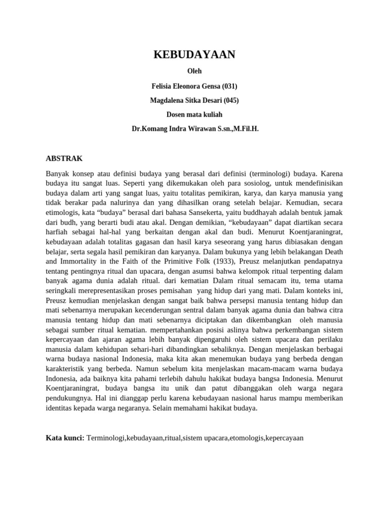 Artikel Antropologi KLMPOK 2 | PDF