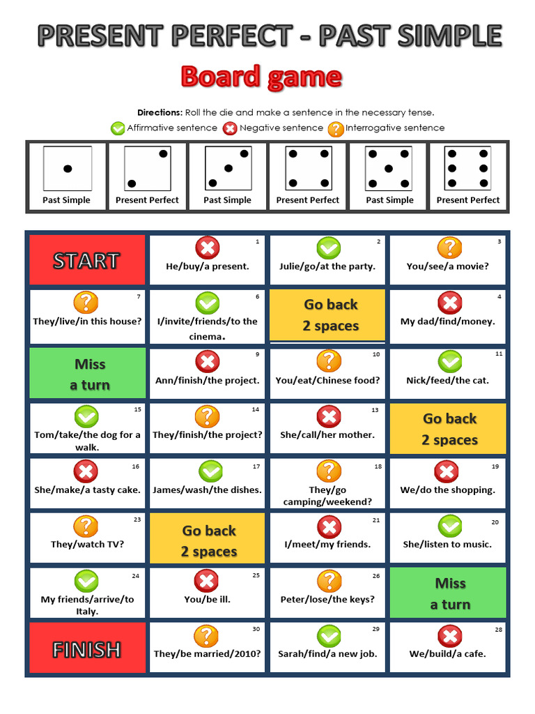 Past Simple vs Present Perfect Game | PDF | Linguistic Typology ...