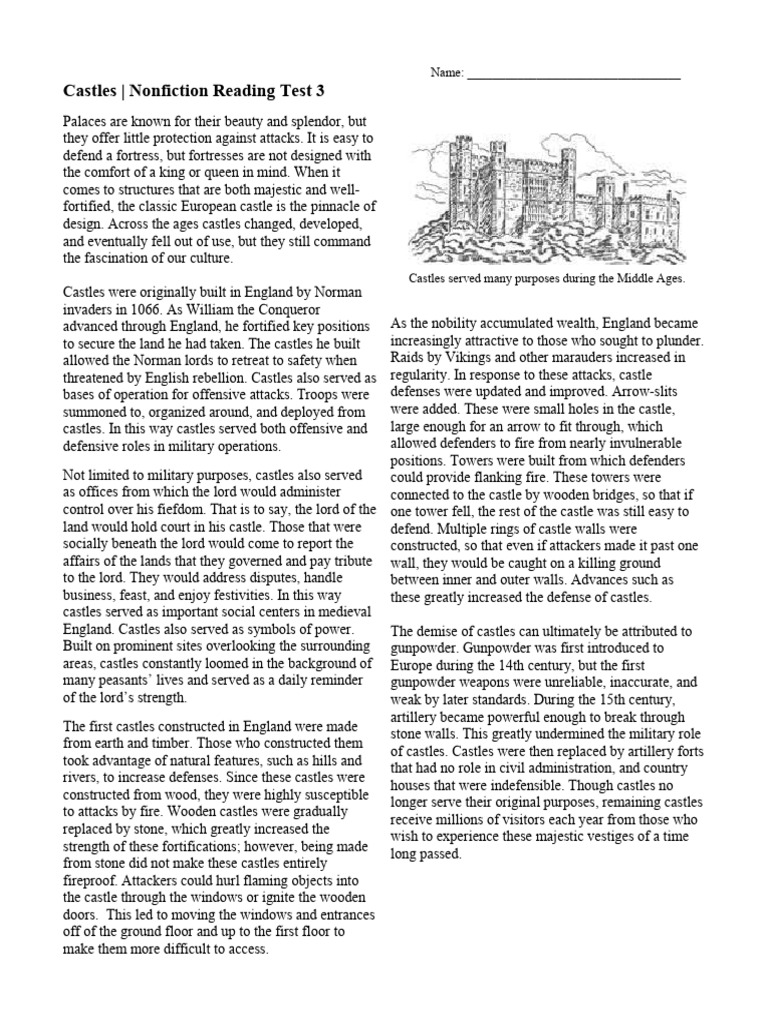 Reading Test Castles | PDF | Castle | Fortification