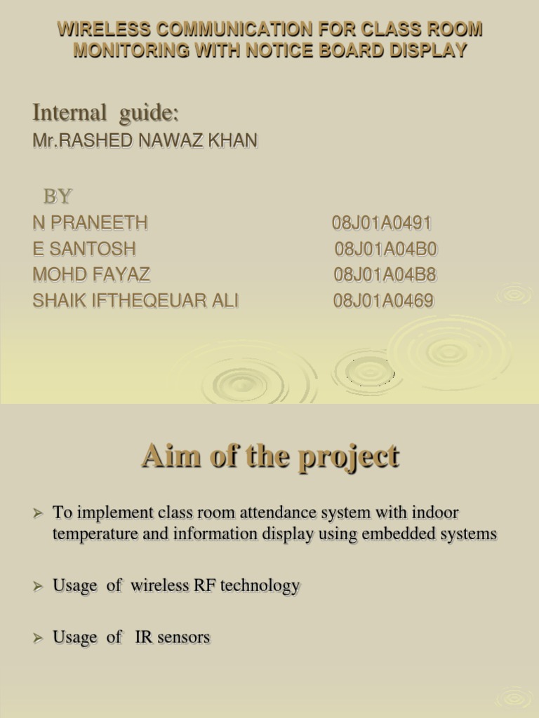 Wireless Classroom Monitoring and Notice Board Display Using Embedded ...